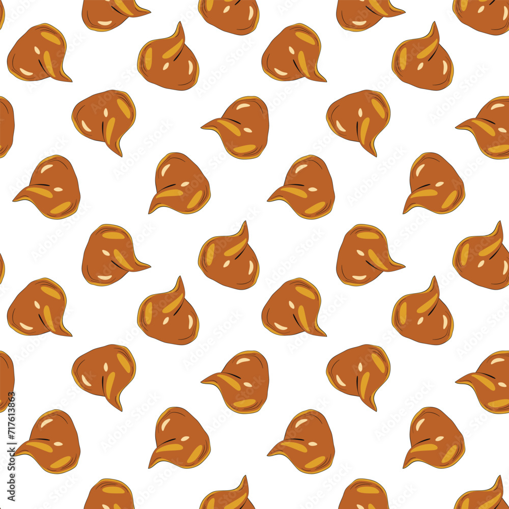 Seamless pattern with kawaii poop on white background. Cartoon poo ...
