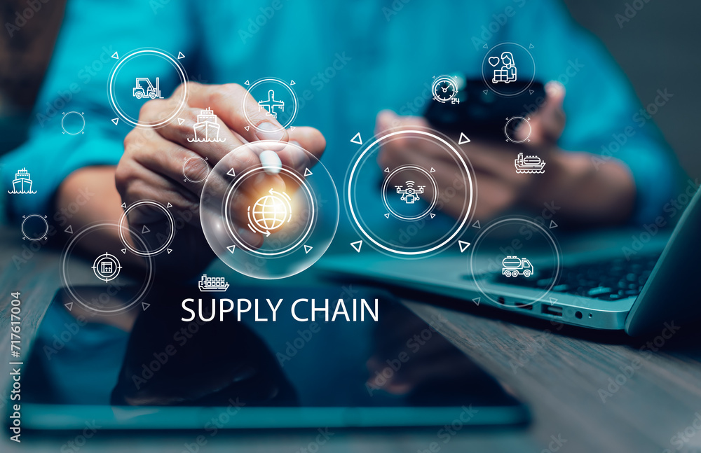 Foto de Supply Chain Management concept transportation and logistic ...