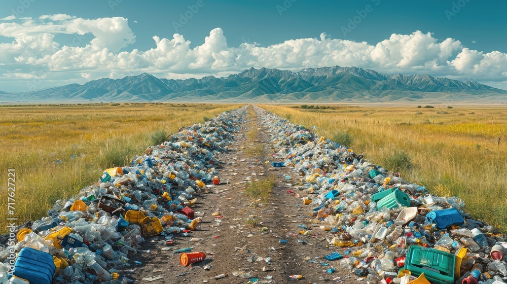 Trash Piles in Remote Areas. Trash piles in remote areas or regions ...
