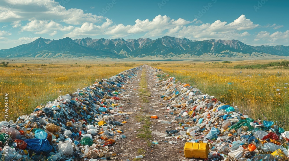 Trash Piles in Remote Areas. Trash piles in remote areas or regions ...