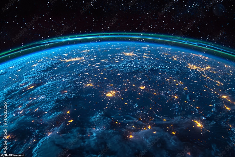 Glowing Earth: A Stellar Nighttime View of Our Planet Generative AI ...