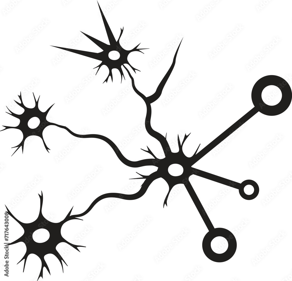 Brain neuron editable stroke outline icon isolated on white background ...