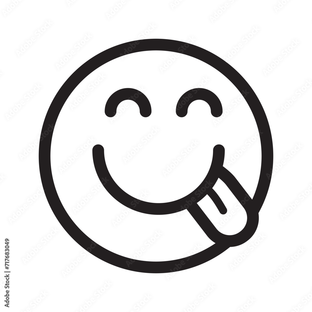 Smile face icon with tongue. Smile emoji icon. smile face emoticon icon ...