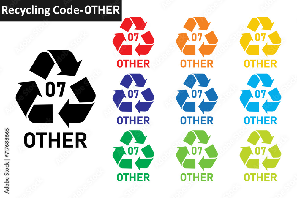OTHER plastic recycling code icon set. Mobius Strip Plastic recycling ...