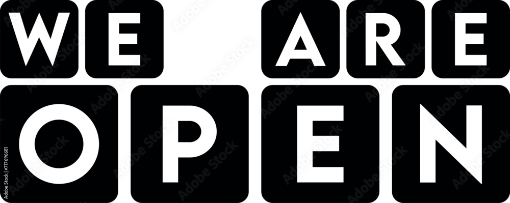 We Are OPEN vector design, A dynamic and vibrant stock image ...