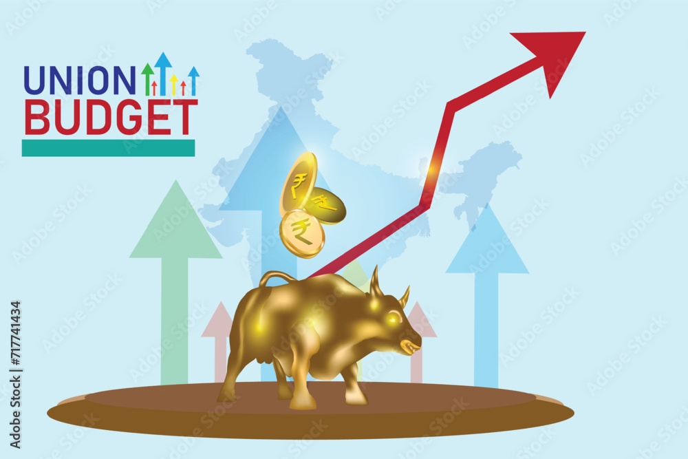 realistic vector rupee icon with Indian map and one rupee coin, Indian ...