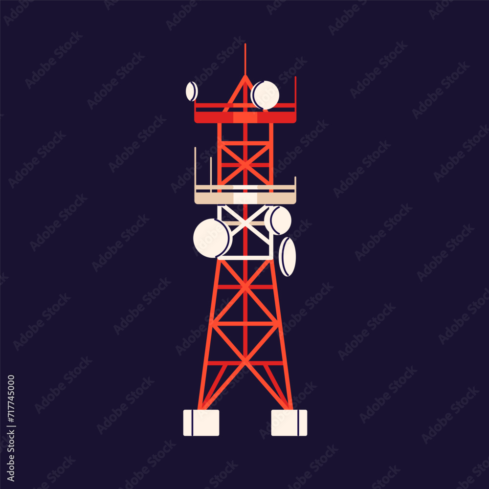 Telecommunication tower. Broadcasting radio mast for signal ...