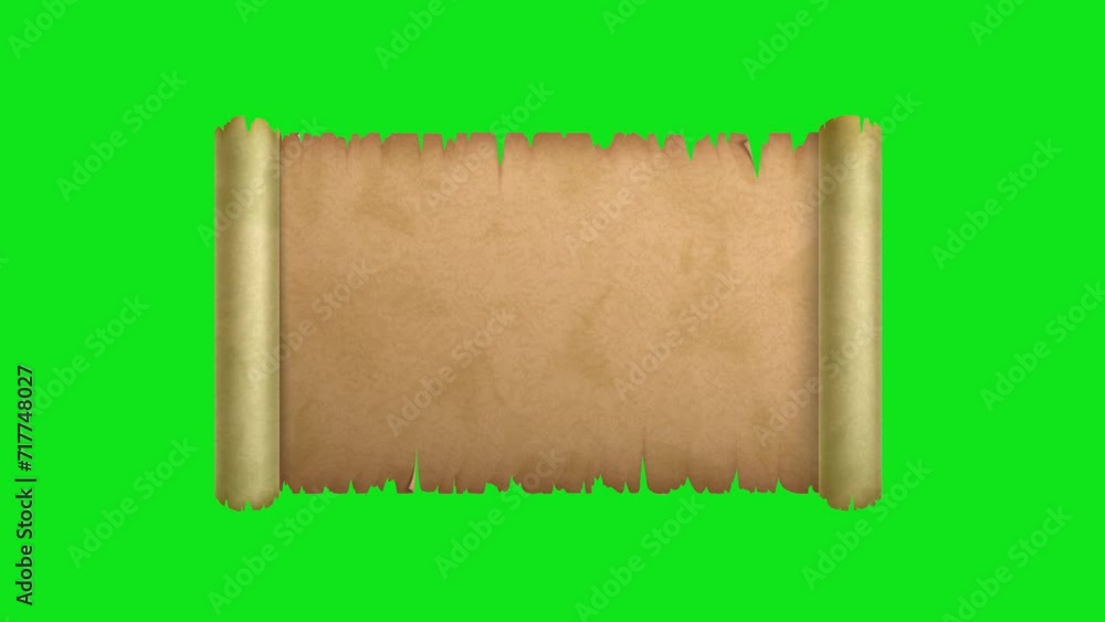 Old vintage horizontal curled brown color letter. Paper scroll or ...