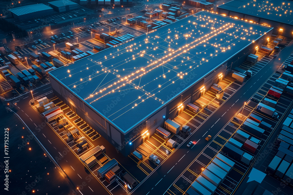 Illustrating a Distribution Center and Logistics Technology Concept ...