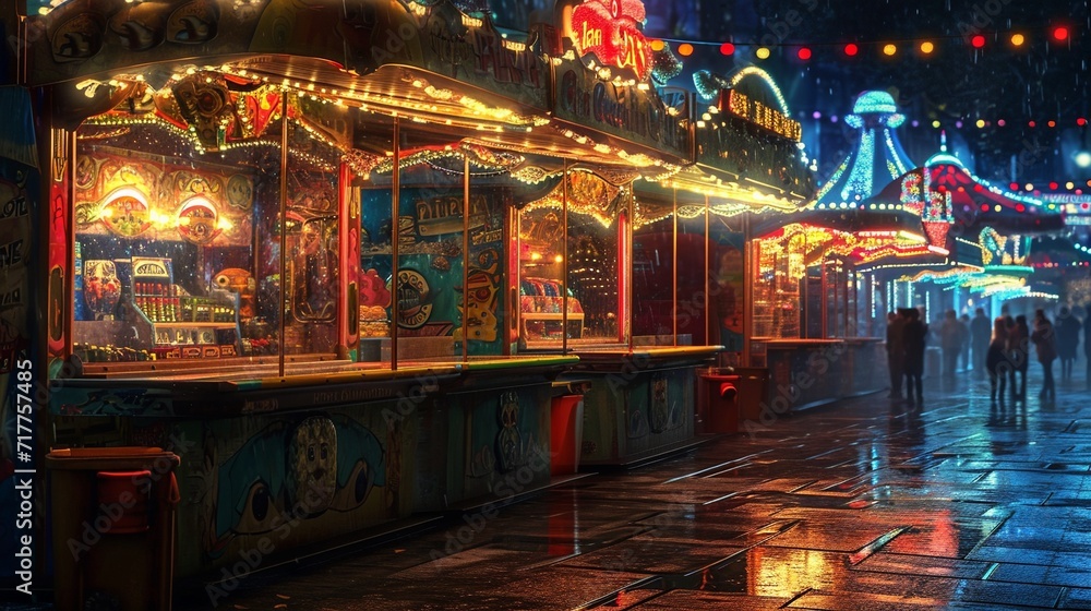 Enchanting Carnival Delights: Midway Alley, Colorful Stalls, and ...