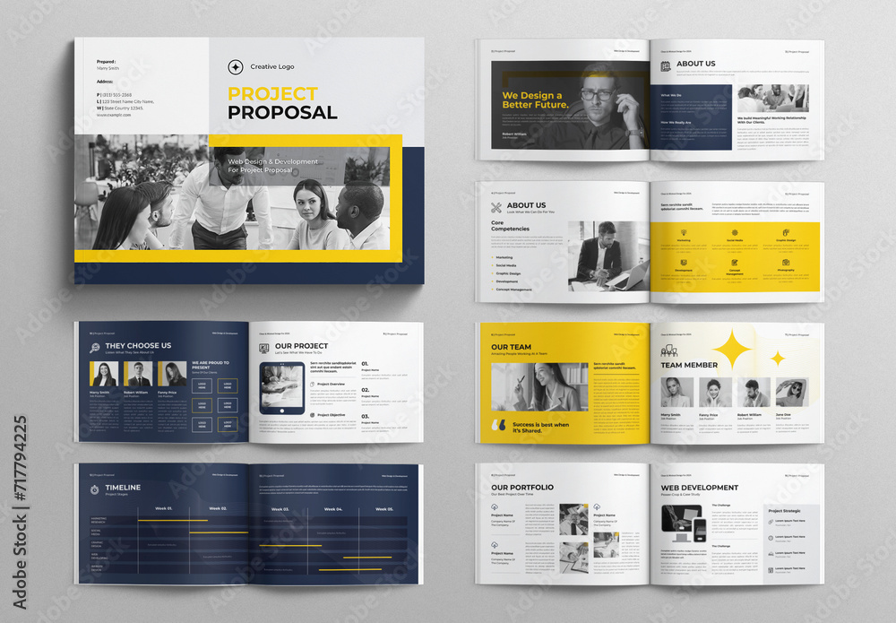 Project Proposal Template Landscape Stock Template | Adobe Stock