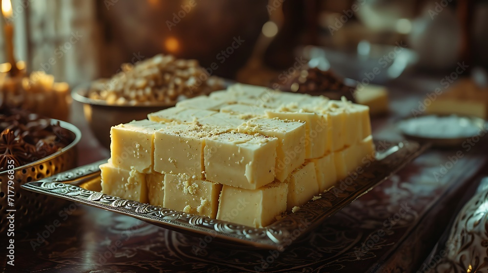 Ramadan muslim holiday background wallpaper design, food, sweets, cake ...