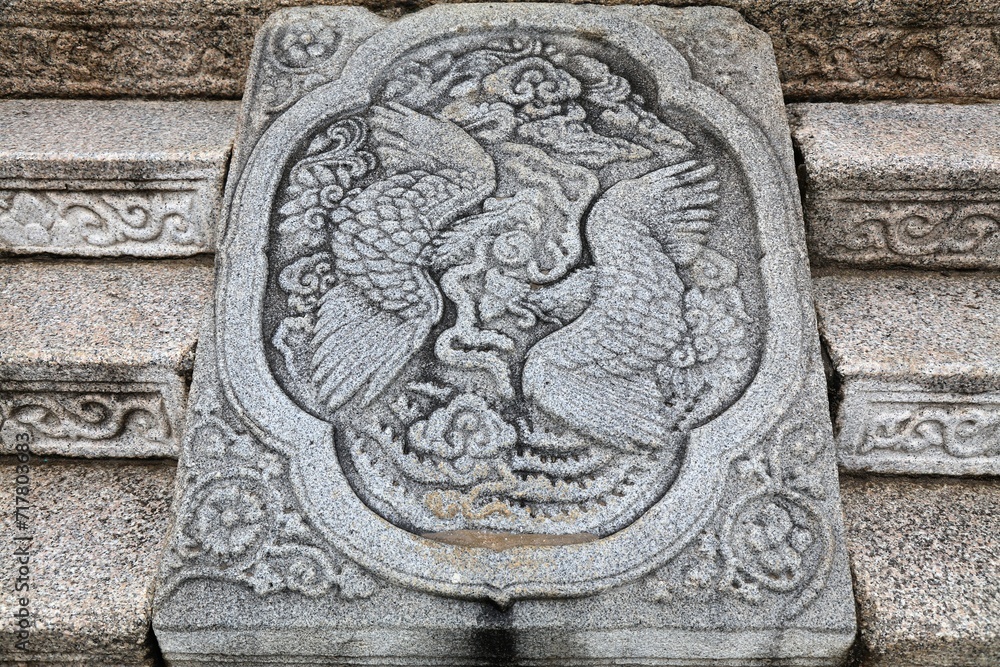 Seoul city landmark in South Korea. Gyeongbokgung Palace complex. Royal ...