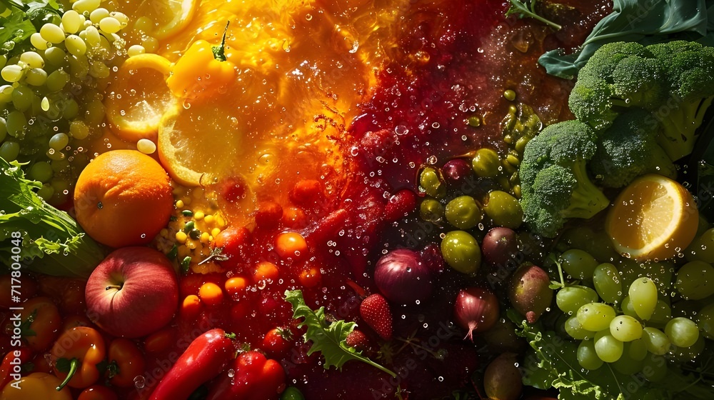 Absorption of nutrients by food, the colours and patterns associated ...