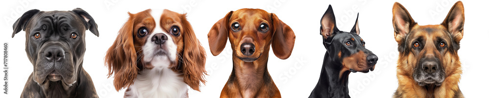 Cute dogs isolated on white transparent background. Cane Corso ...