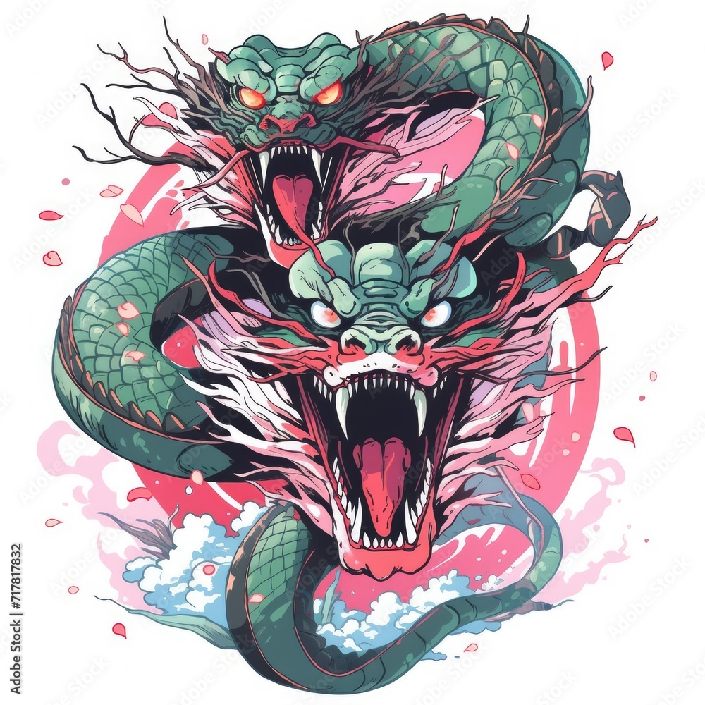 t-shirt design, hydra with poison, good design, 8k, ultra-HD, detail ...