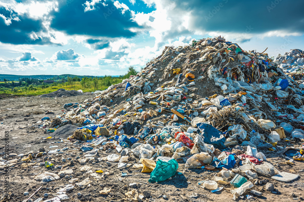 Garbage pile in trash dump or landfill. Pollution concept. Showing how ...