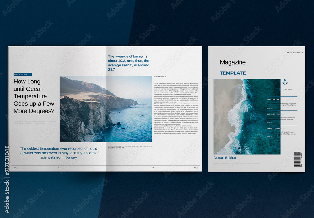 Nature Magazine Layout Stock Template | Adobe Stock