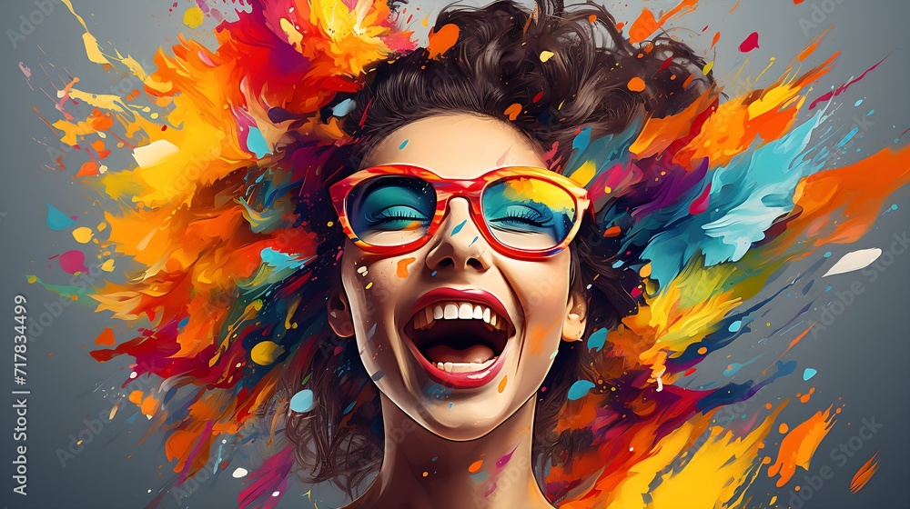 Mental health concept. Happiness, joy, thinking positive, having good ...