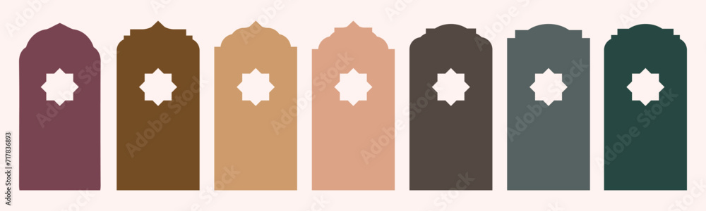 Islamic vector shape of arabic door frame. Ramadan door frame shapes ...