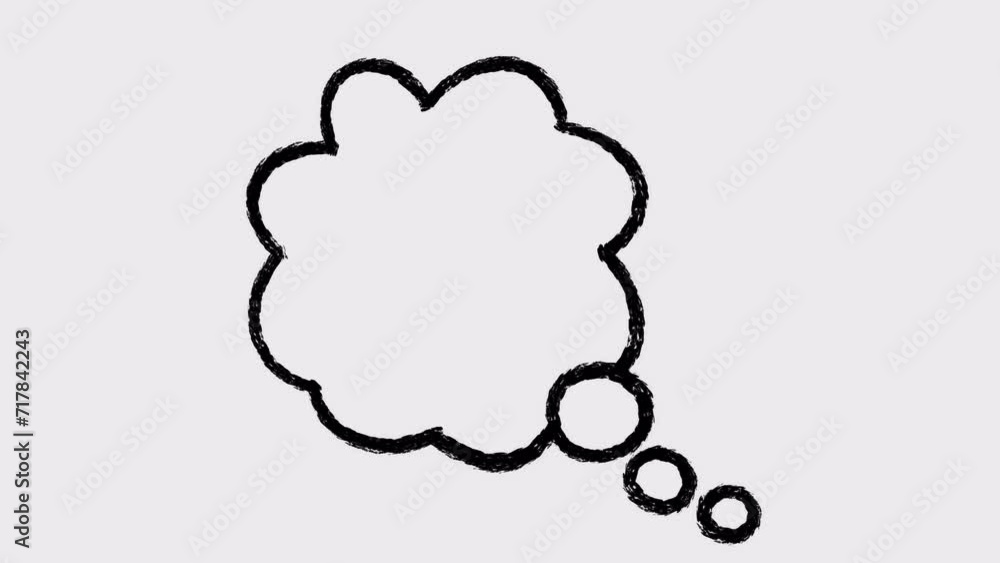 2d animation of appearance of hand-drawn speech bubble with boil effect ...