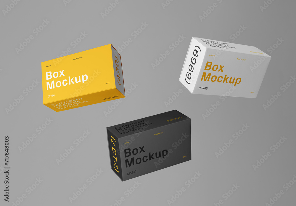 Three Boxes Mockup Stock Template | Adobe Stock