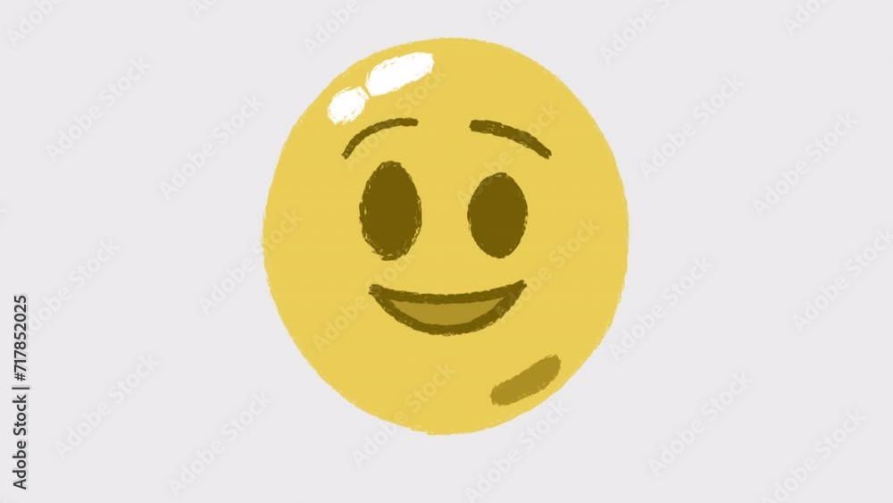 2d animation of hand-drawn winking face emoji. Looped 4K video with ...