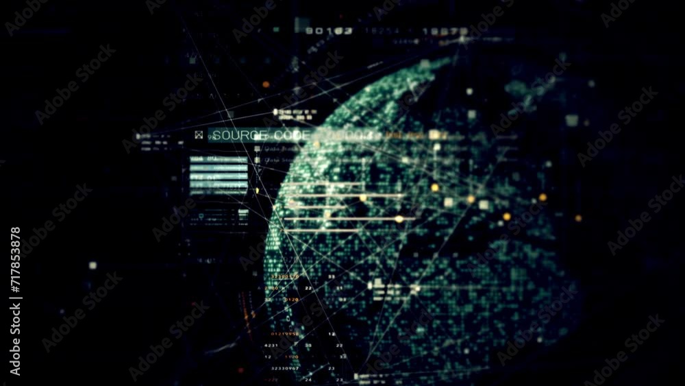 Vidéo Stock Data matrix simulation UI with cutting-edge digital ...