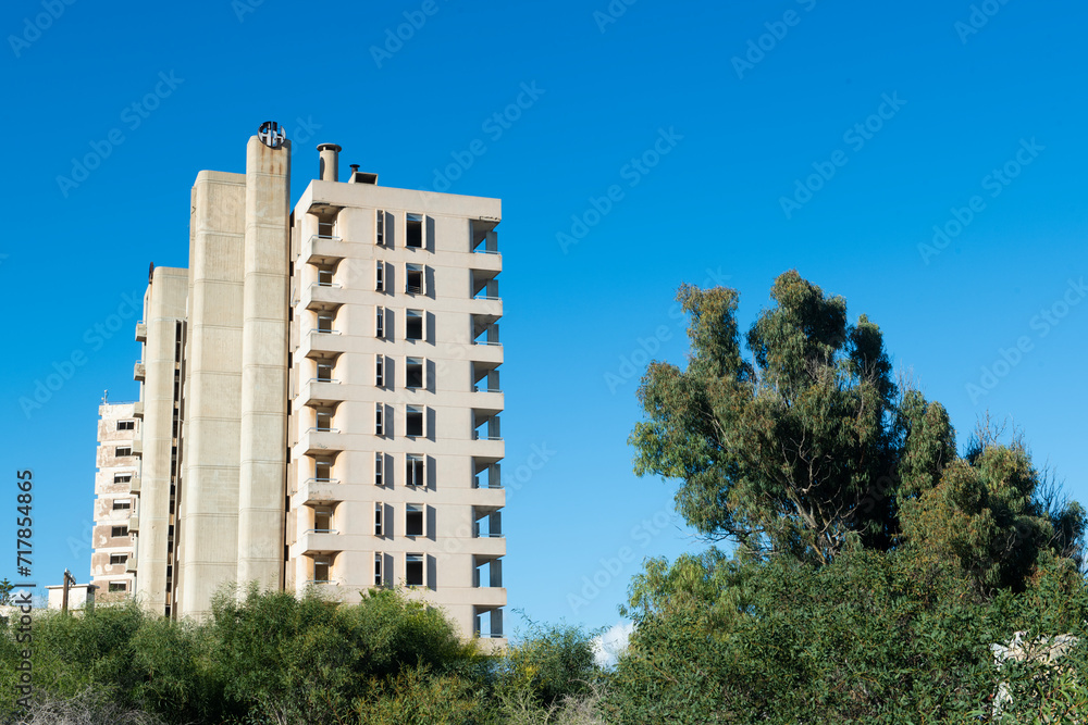 Closed Maraş Cyprus. Buildings in the abandoned city of Maraş in ...