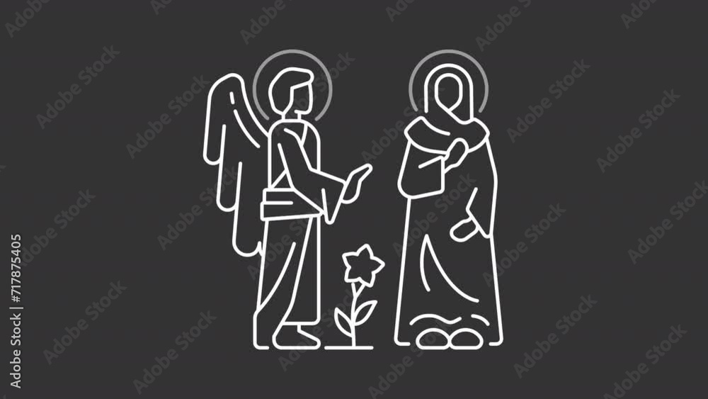 Jesus Christ birth animation library. Biblical scenes animated white ...