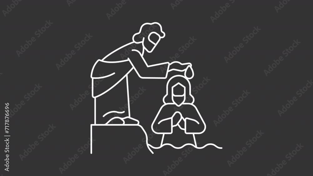 Jesus Christ life animation library. New testament animated white line ...