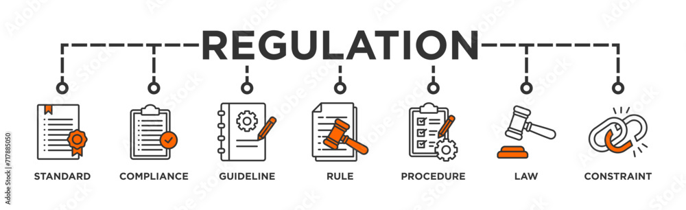 Regulation banner web icon vector illustration concept with icon of ...