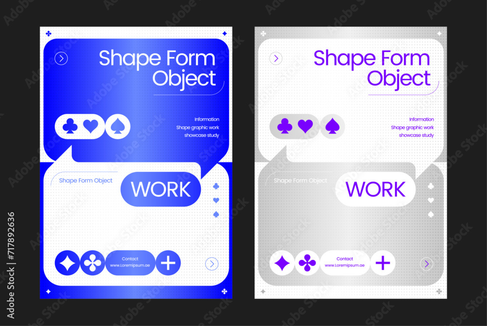 vector poster design concept message chat bubble shapes blue purple set ...