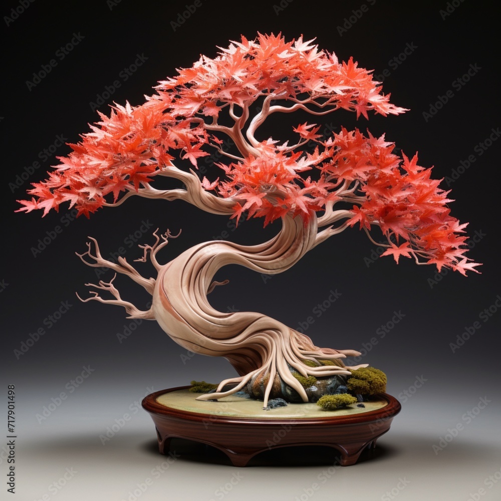 A gentle breeze swaying the branches of a Japanese Maple Bonsai ...