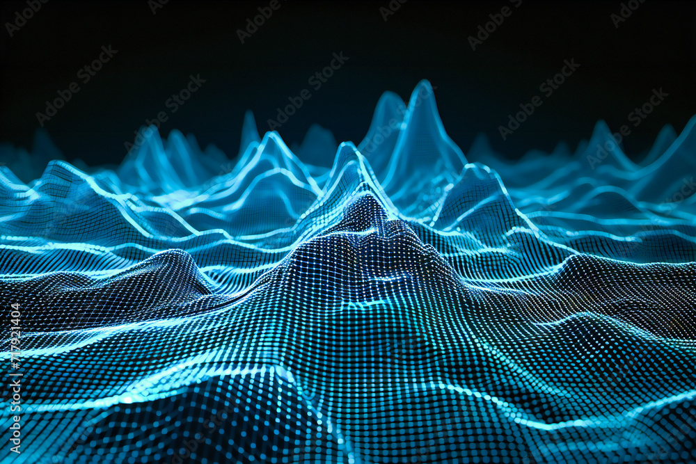 Digital Geometry and Technology, Abstract Futuristic Background, Blue ...