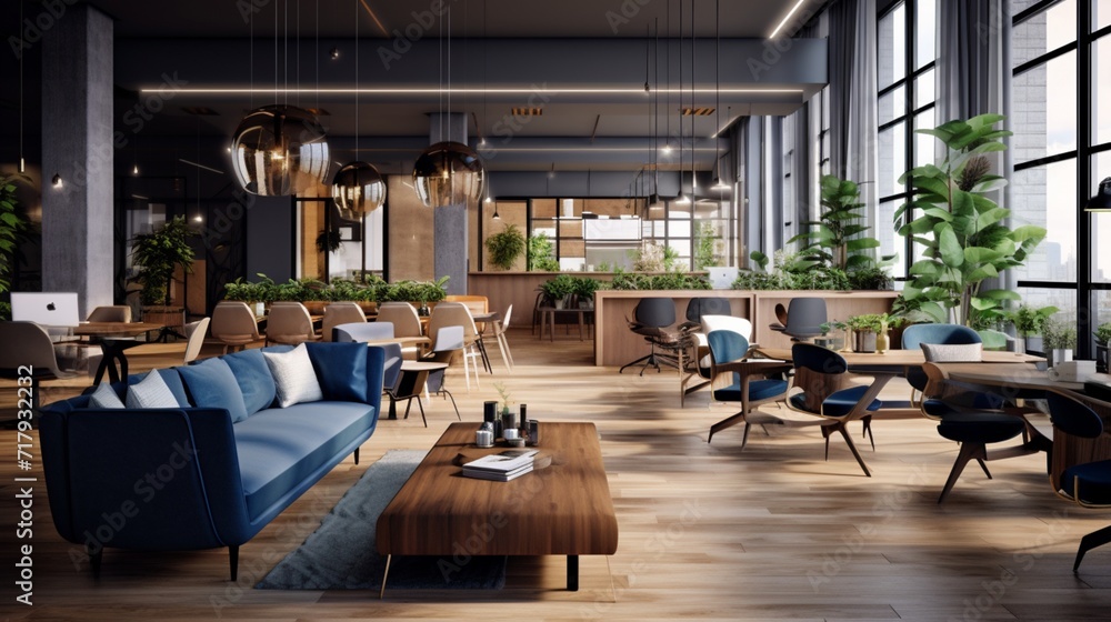 A captivating digital isolated office background with a comfortable ...