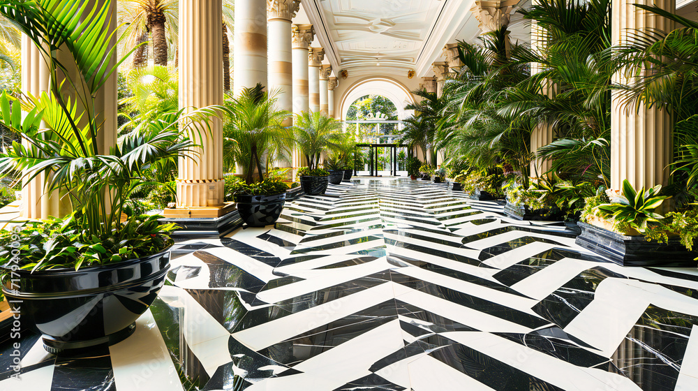 Majestic Garden of a European Palace: Landscaped Park with Fountains ...