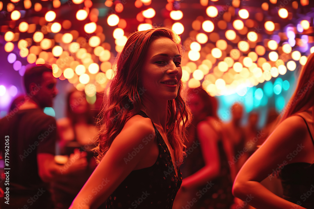 Women dancing in a nightclub, men dancing, dancing together, people ...