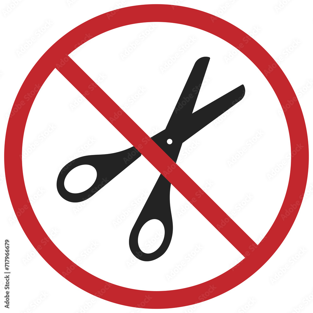 Isolated restriction label design of do not use or bring scissors fo ...