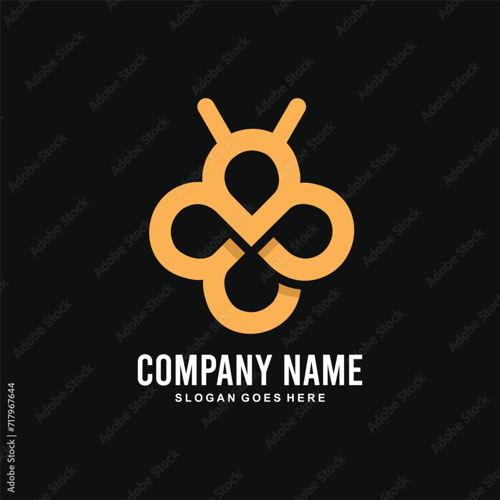 Initial letter B bee logo design. Vector illustration of modern bee ...