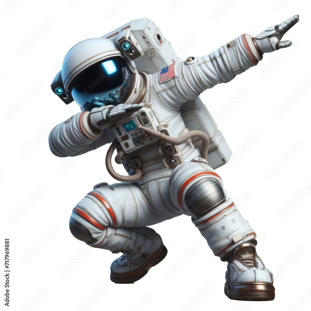 Astronaut do the Dab dance isolated on transparent background. Stock ...