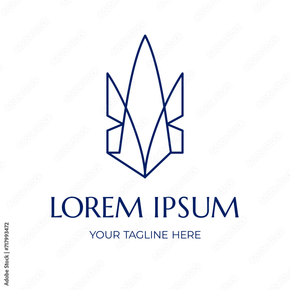 Blue abstract template for logo, sticker or company brand. Vector image ...