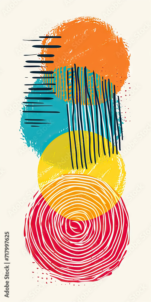 Playful Circle Doodle: This Fun and Colorful Abstract Line Art, Shaped ...
