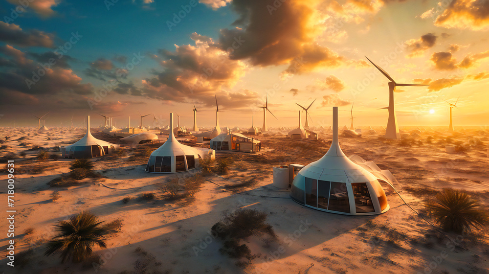 Exotic Desert Camping Experience, Traditional Tent in Asian Landscape ...