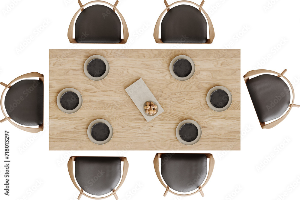 Top view isolated png dining table , architecture plans layout Stock ...