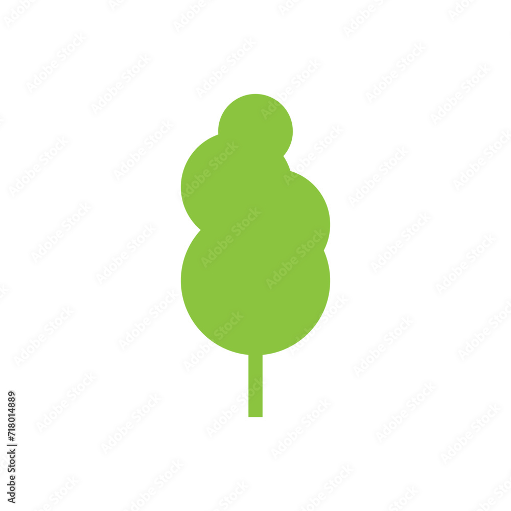 Green rounded bush tree silhouette can be used for any company that ...