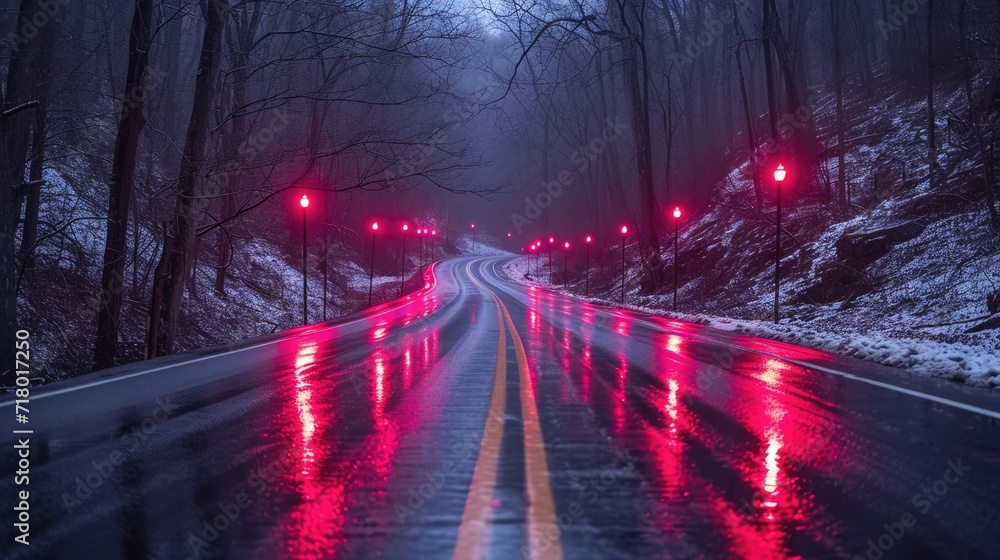 Winter magical landscape with neon glows, background wallpaper, 2024 ...