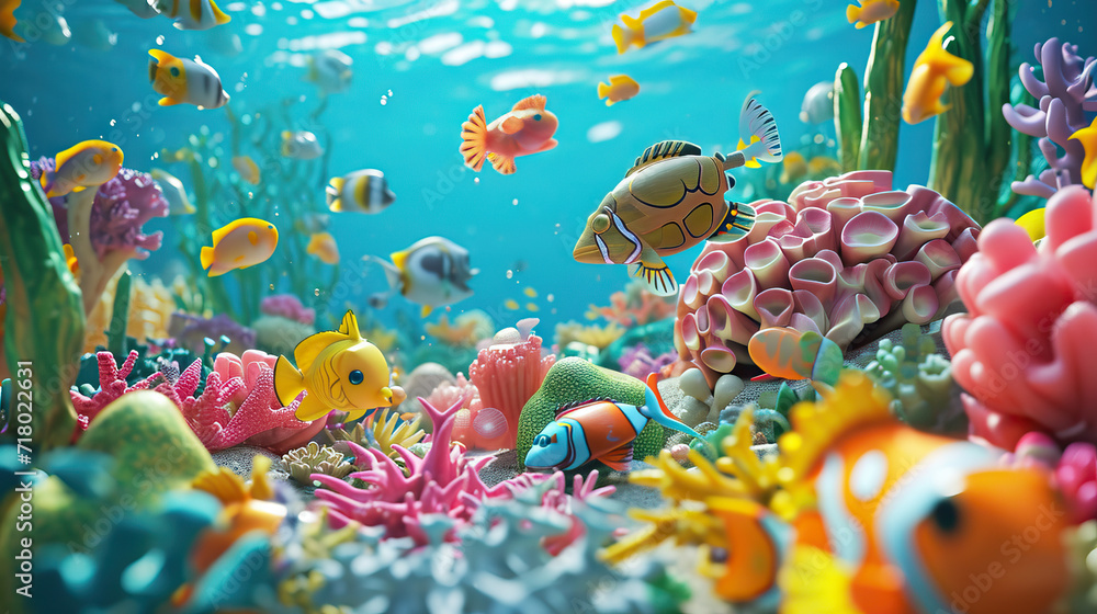 Underwater Wonderland: 3D Model of an Animated Playground with Sea ...