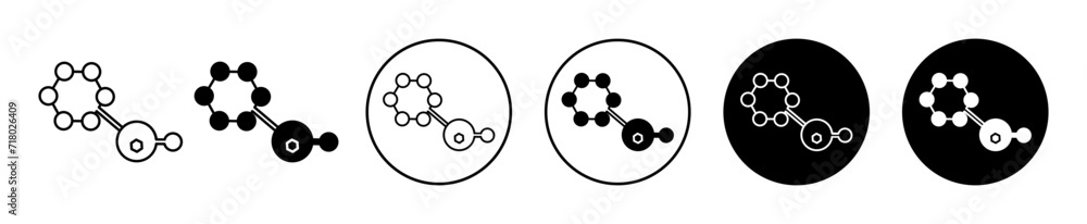 hormones symbol icon sign collection in white and black Stock Vector ...