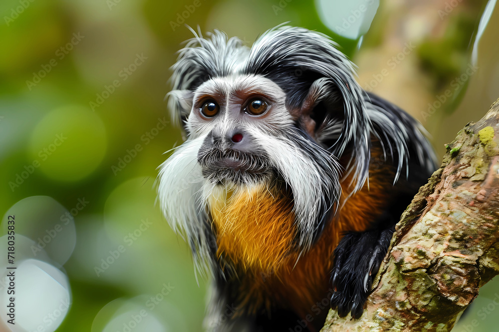 Emperor tamarin - Amazon rainforest - A small primate species known for ...